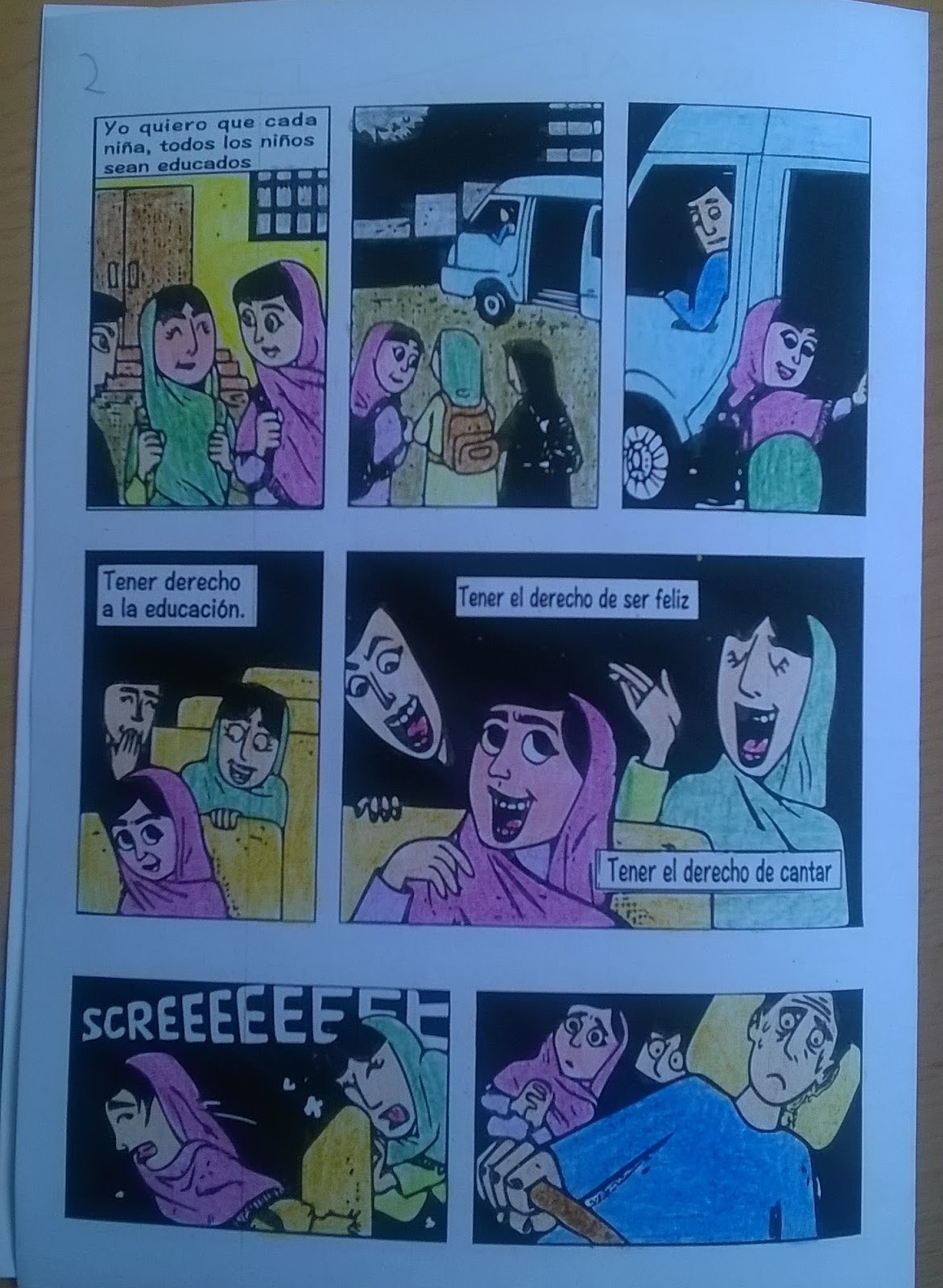 CHIKICHULOS: LA HISTORIA DE MALALA EN COMIC - CARTA DE ÁLEX A MALALA