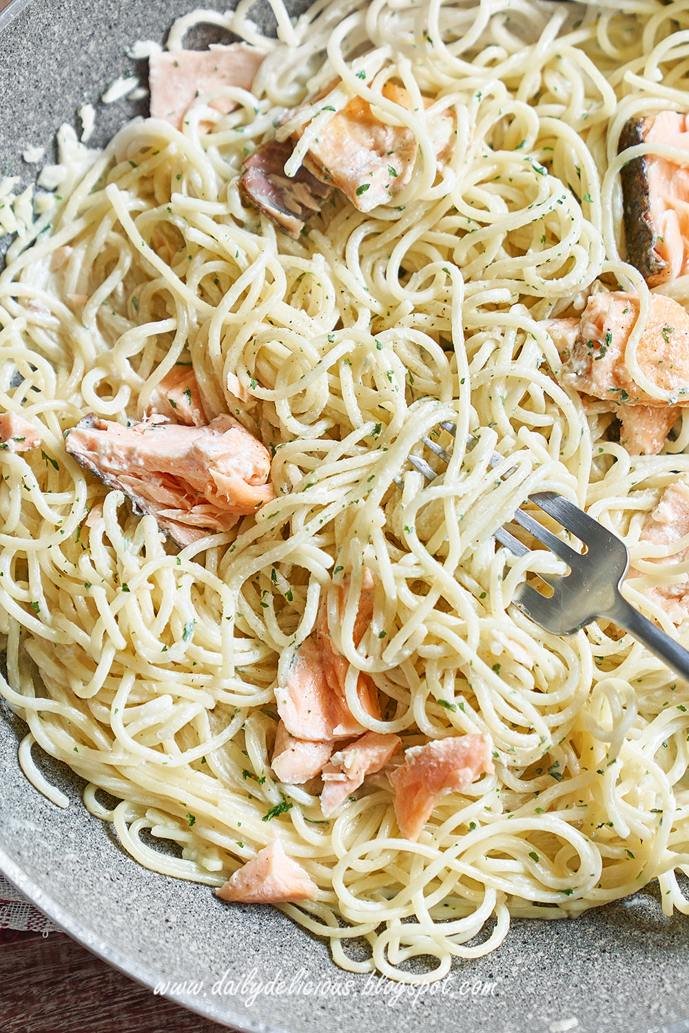 dailydelicious: Spaghetti Cream salmon