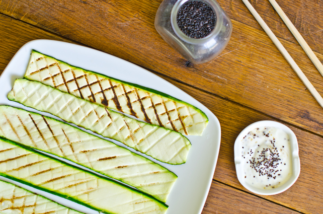 Marmita: "Sushi" de courgette e abacate