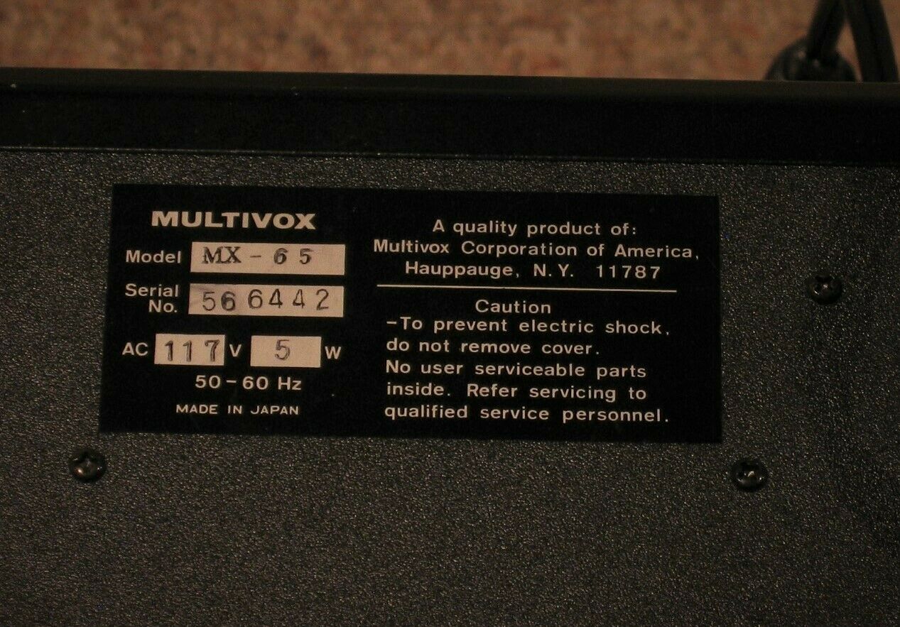 MATRIXSYNTH: Hillwood Multivox MX-65 Polyphonic Analog Synthesizer SN ...
