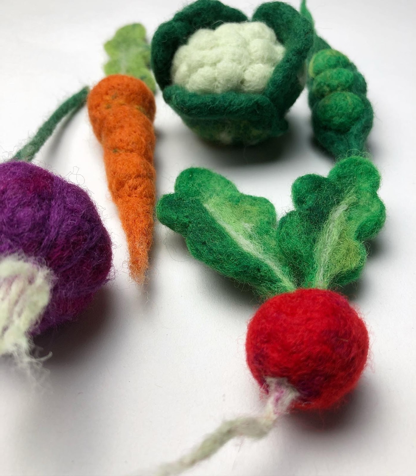 One of your five a day - needle felted vegetables.