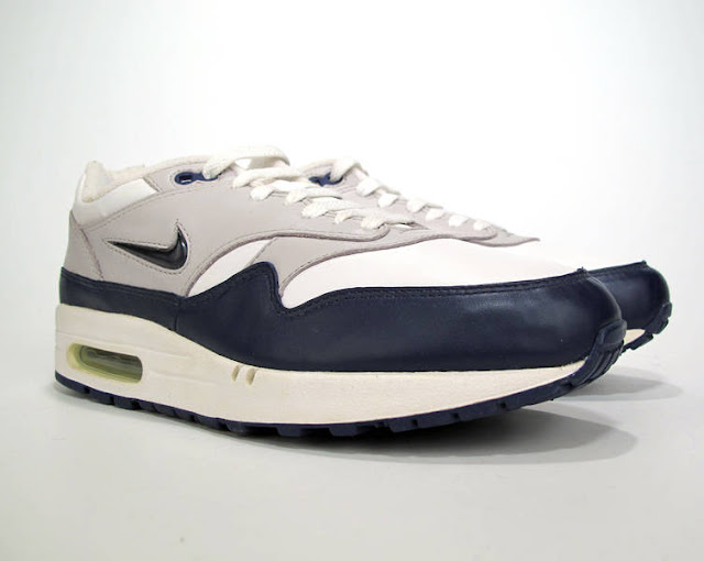1997 NIKE AIR MAX LEATHER SC WHITE/MIDNIGHT NAVY-LGT ZEN GREY
