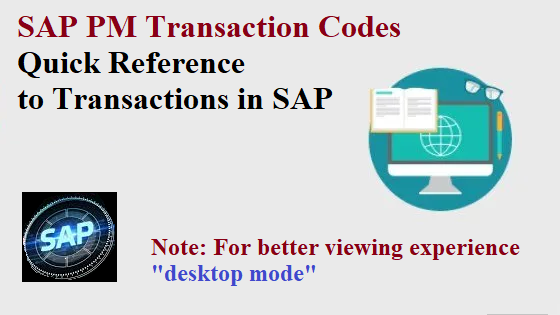 SAP PM Transaction Codes Your Quick Reference to Transactions in SAP GUI