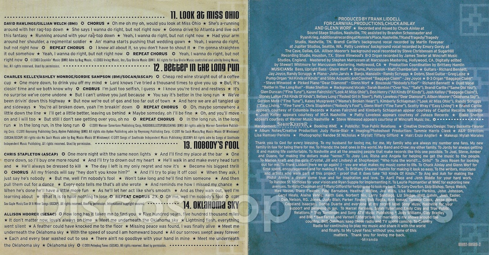 Discos Pop & Mas: Miranda Lambert - Four the Record