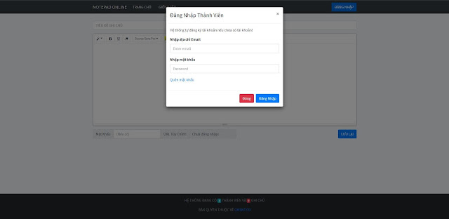 Source Code Notepad Online Bằng PHP