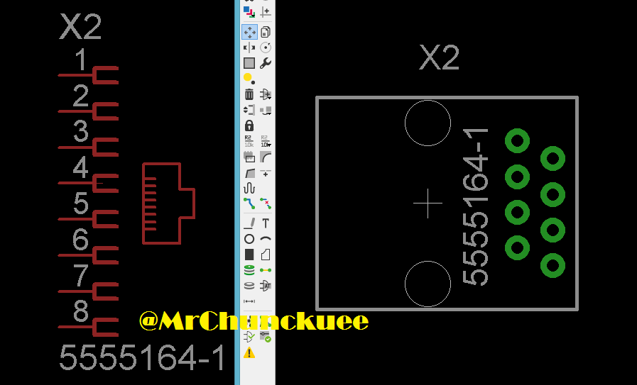 Librerías para Eagle: 5555164-1 - Conector RJ45