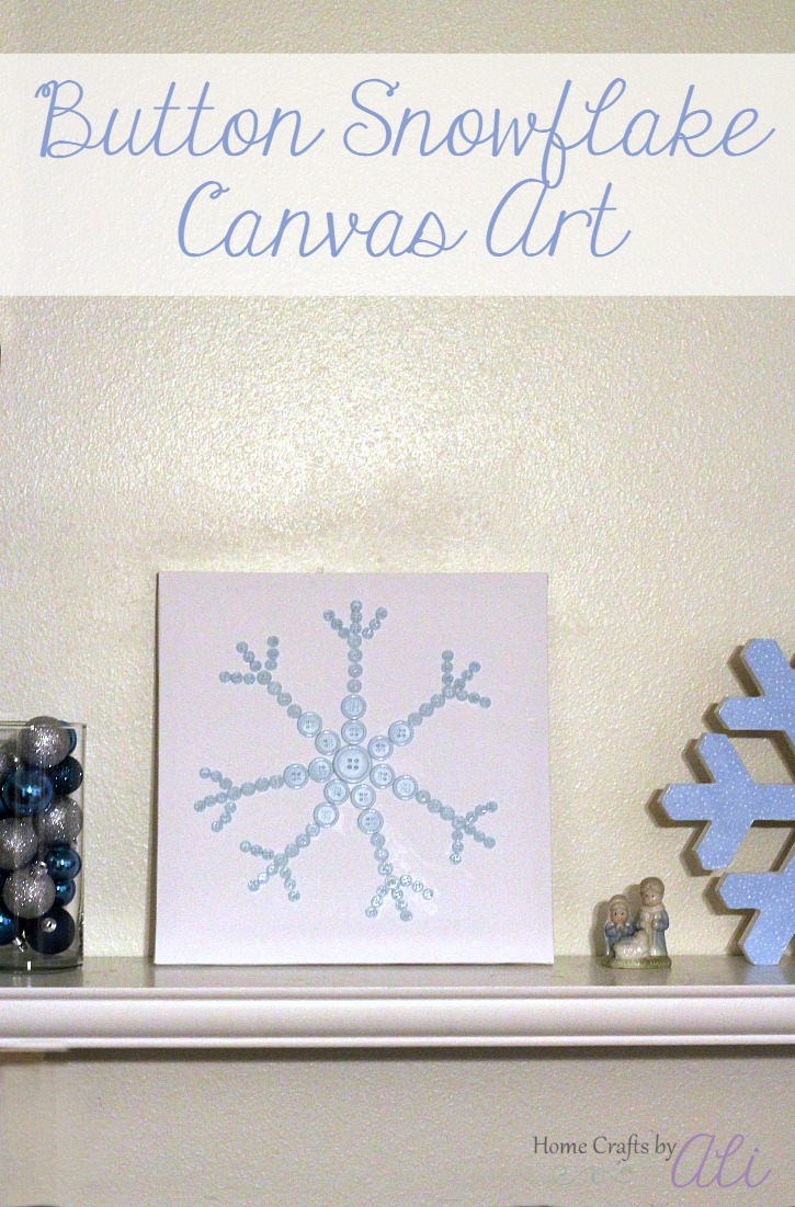 Button Snowflake Canvas Art - Home Crafts by Ali