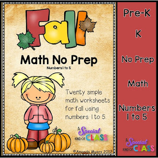 A special kind of class: Fall No-Prep Math - Numbers 1 to 5