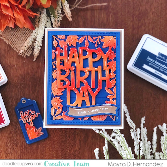 Doodlebugs: Fall-Themed Birthday Card with Lawn Fawn...