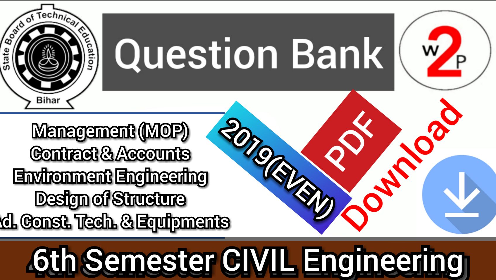 SBTE Bihar Polytechnic Question Bank of Civil 6th Semester | Download ...