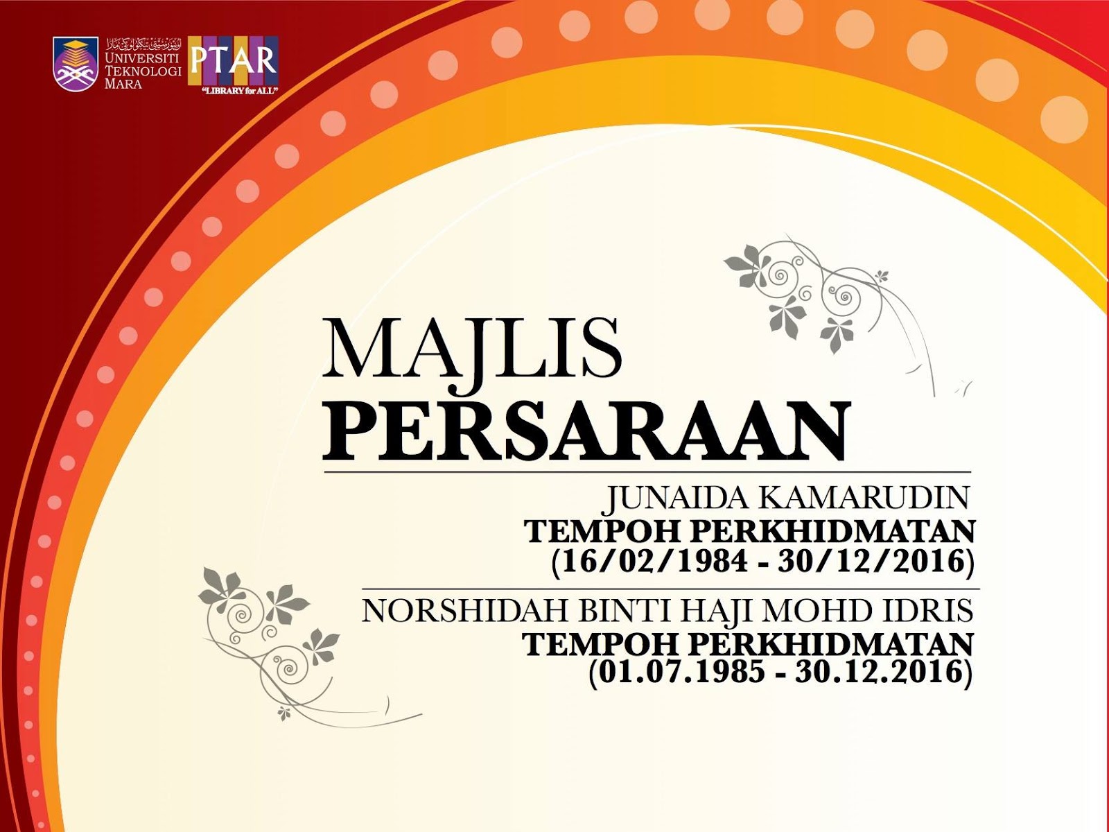 Majlis Persaraan staf Perpustakaan Tun Abdul Razak Utama - Perpustakaan ...