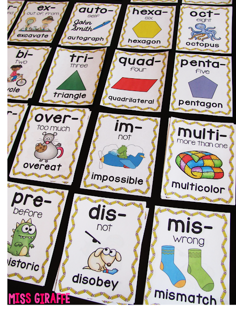 Miss Giraffe's Class: Prefixes and Suffixes Teaching Ideas for First ...