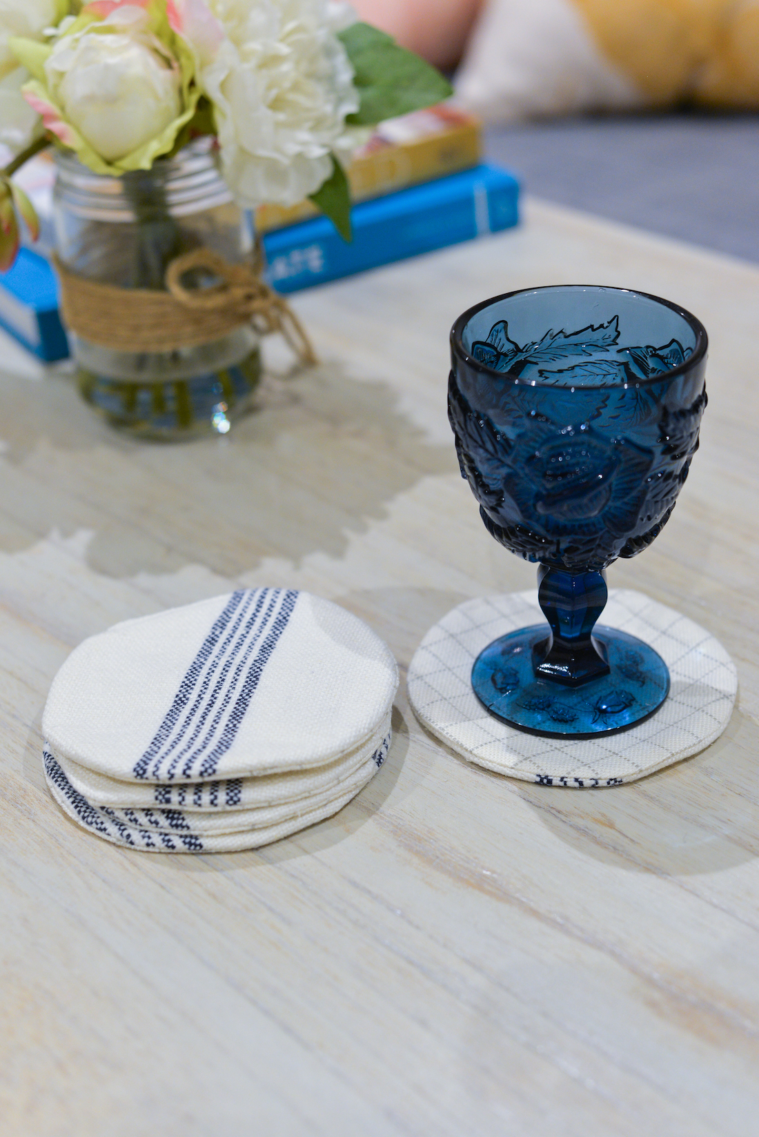 DIY Fabric Coasters With Nautical Style - Rambling Renovators