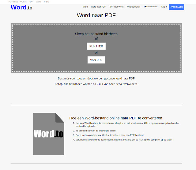 Pdf- en Wordbestanden online converteren naar... (teveel om op te ...