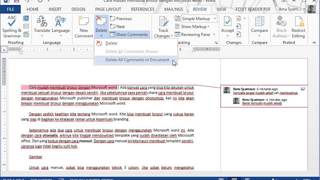 Cara Membuat Komentar Pada Dokumen Microsoft Word, Mudah Banget ...