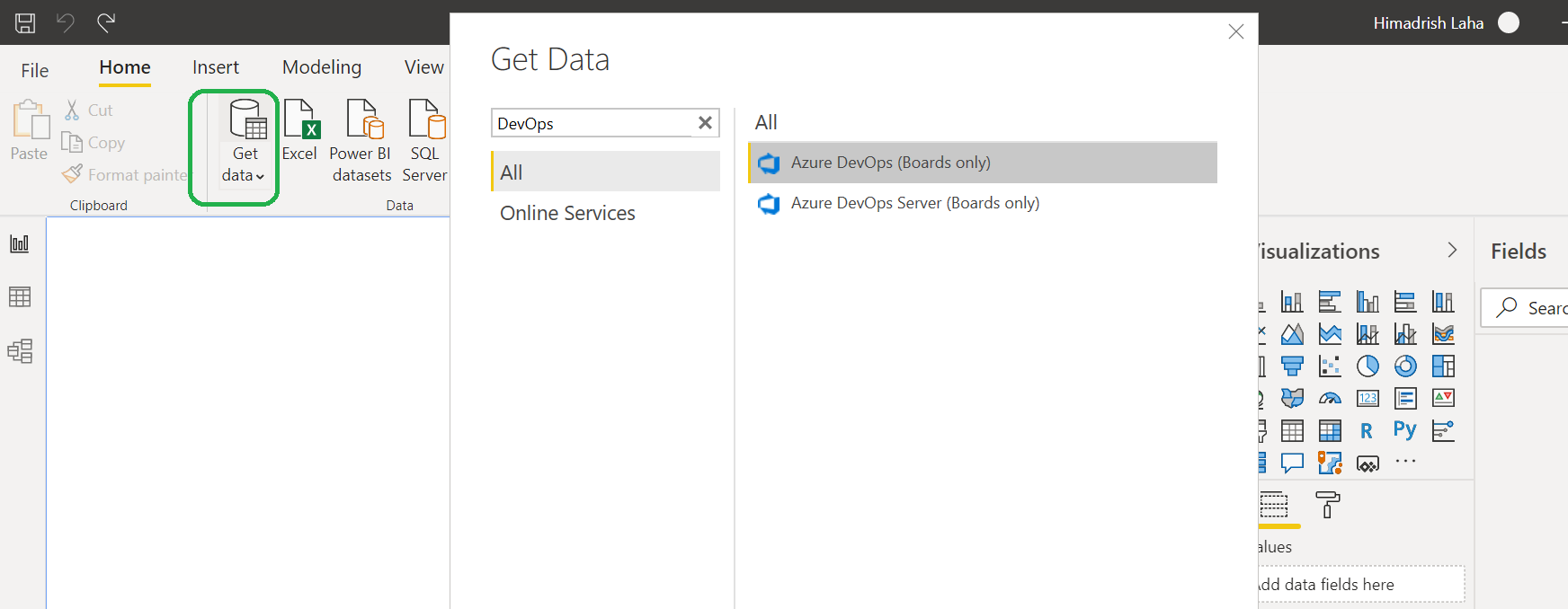 Power BI report from Azure DevOps Board