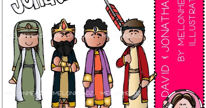 David and Jonathan clip art - Bible - Mini