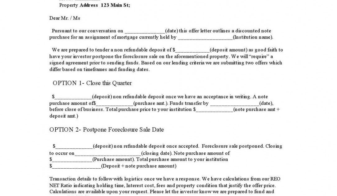 Foreclosure Letter Template ~ Resume Letter
