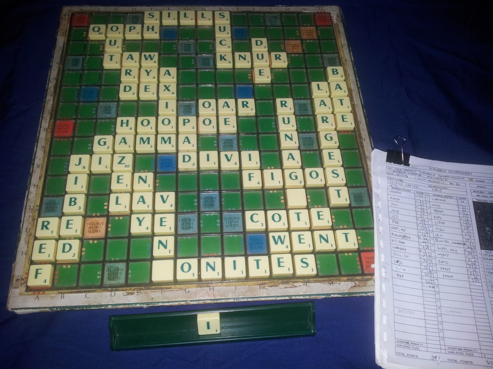 Scrabble: My First International Scrabble Tournament