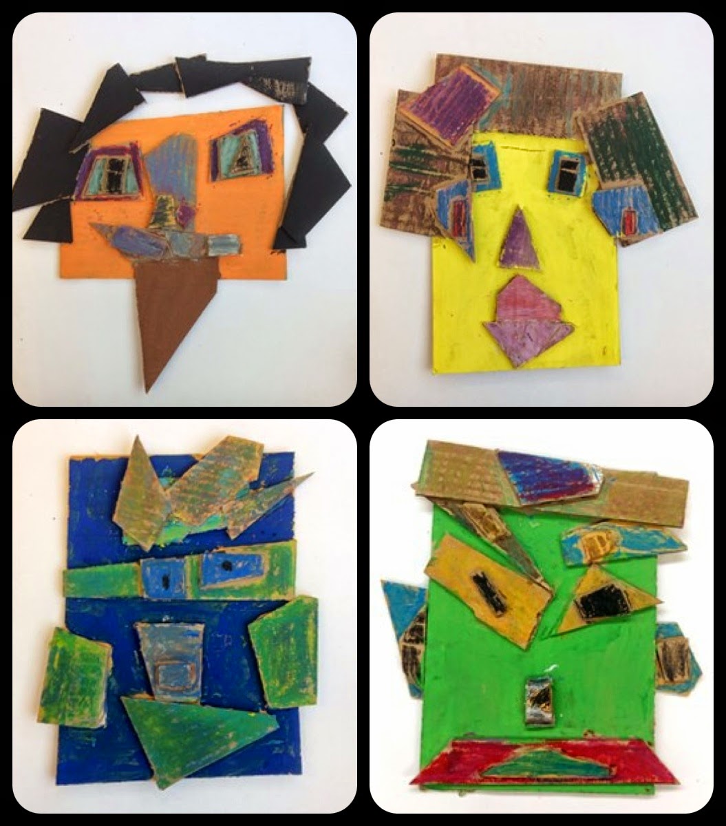 BES Art: Recycled Cardboard Faces