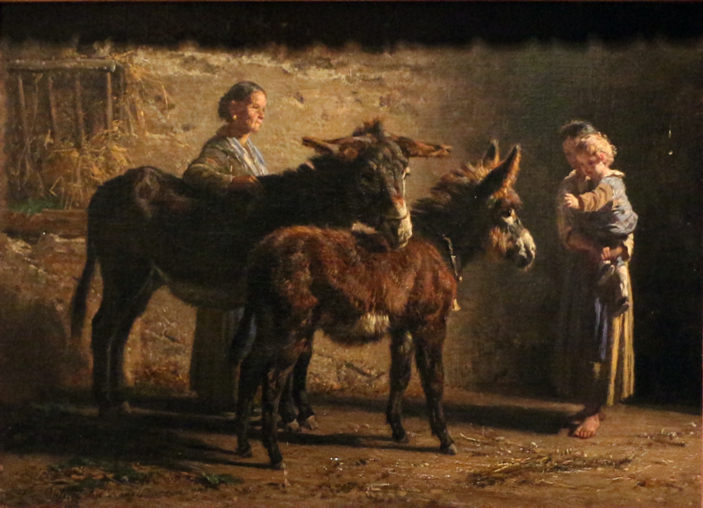 Vasto Gallery: Filippo Palizzi, “Stalla con due asinelli e tre figure ...