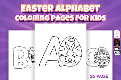 Easter Alphabet Coloring Pages for Kids