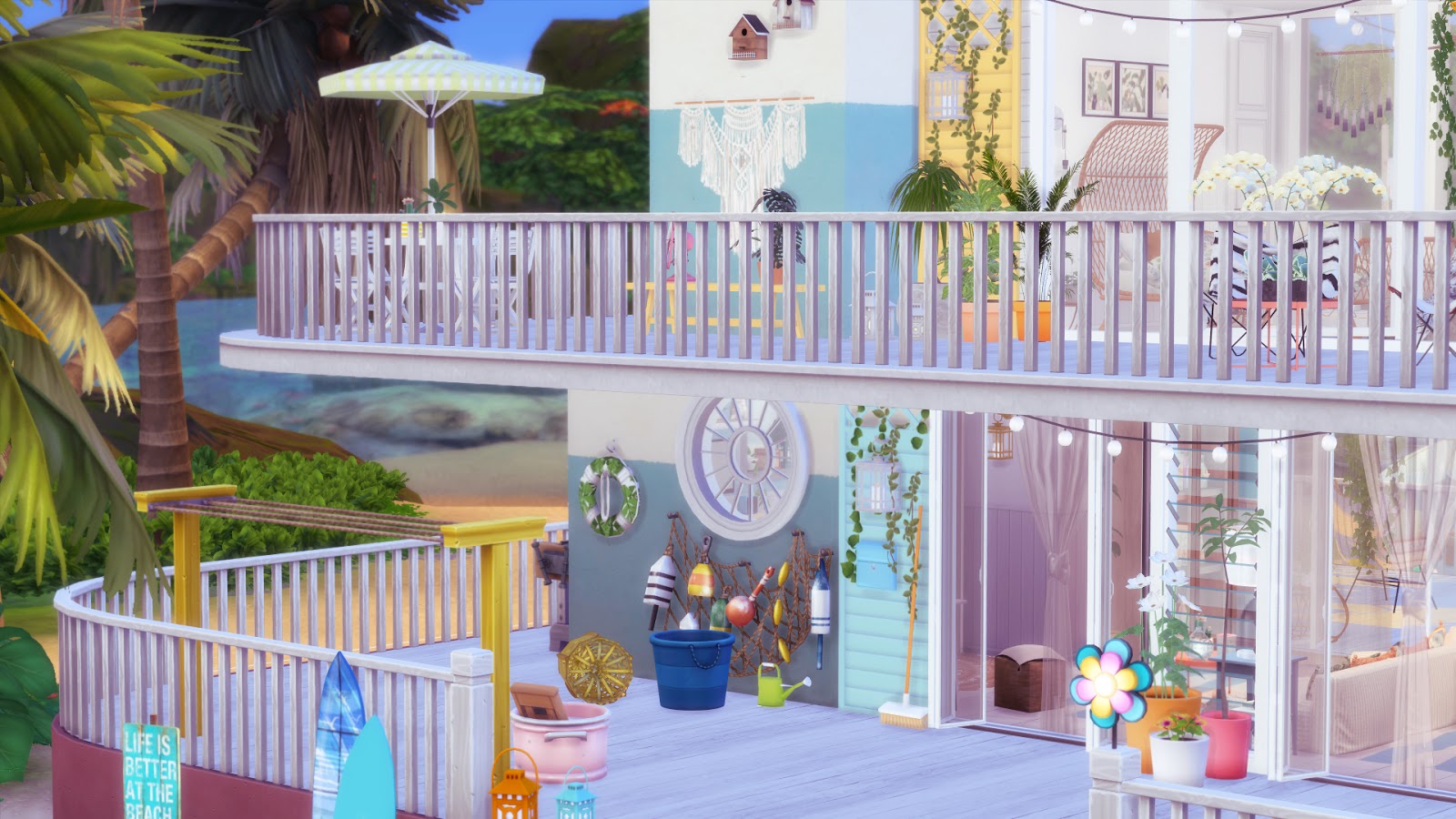 SIMS 4 | SURF STYLE DECOR | BEACH HOUSE | CASA DE PRAIA | DL + CC ...