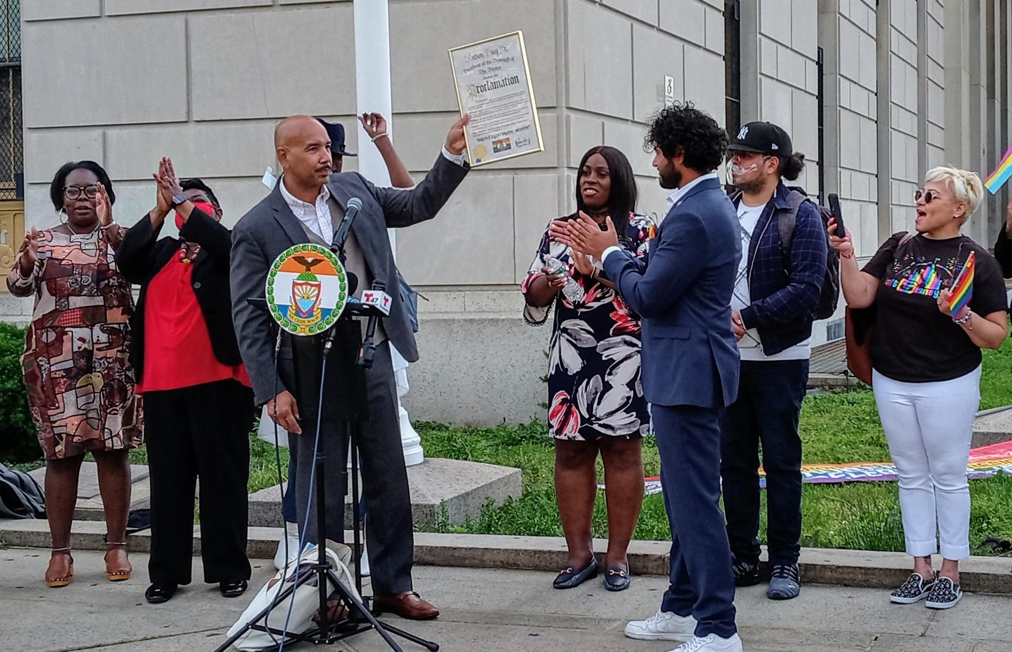 100PercentBronx: Pride Flag raising Ceremony at Bronx Borough ...