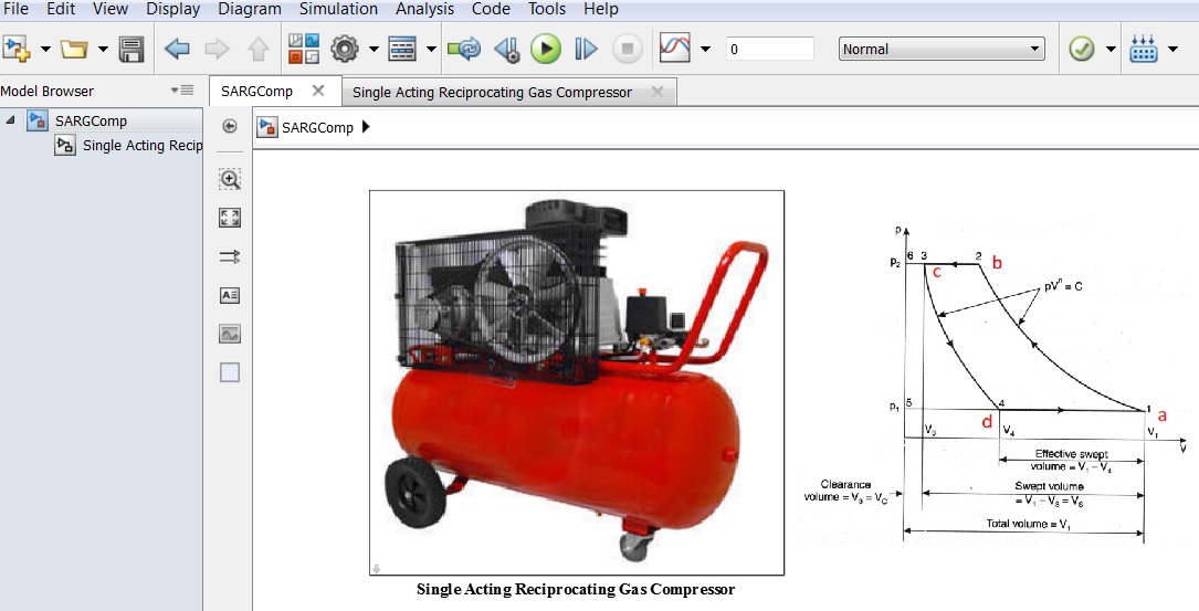 REDS Library: 26. Single Cylinder Reciprocating Gas compressor | Matlab ...