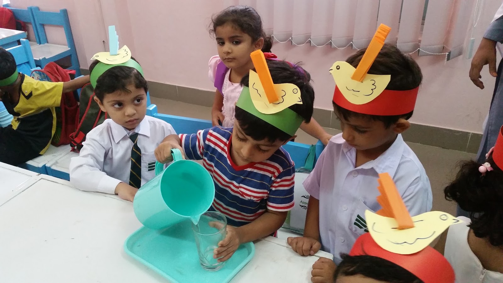 Red Little stars: EPL activity (water pouring and mopping activity)