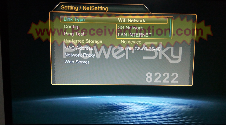 POWER SKY 8222 1507G 1G 8M NEW SOFTWARE WITH ECAST & DLNA OPTION - How ...