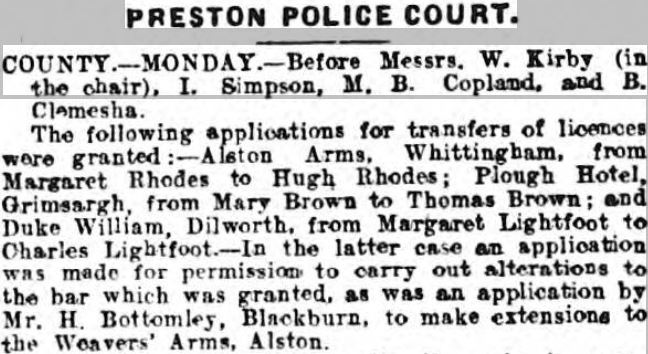 Chorley's Inns and Taverns: Goosnargh (Whittingham) - Alston Arms