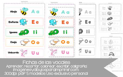 A E I O U Las vocales para imprimir-Colorear dibujos,letras ...
