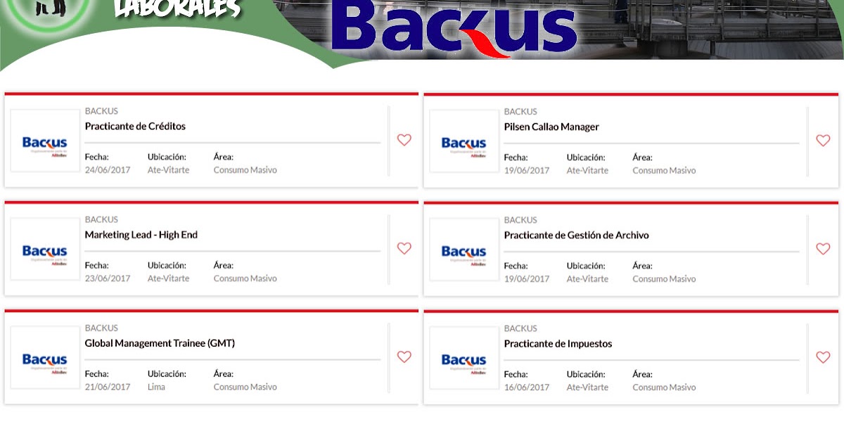 Backus « BUSCO TRABAJO