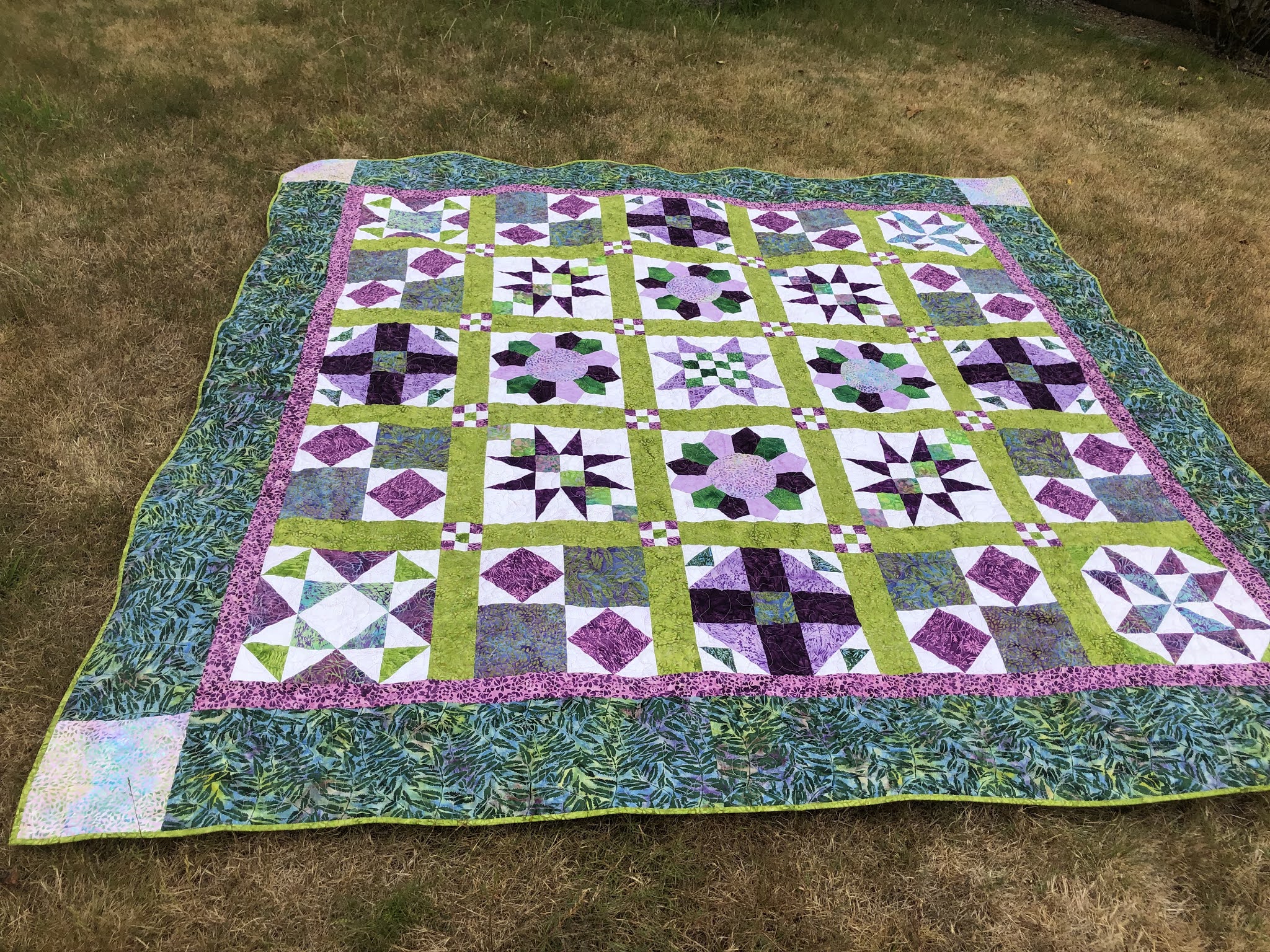PamelaQuilts: Finishing up the Stepping Stones Sampler Quilt! Adding ...