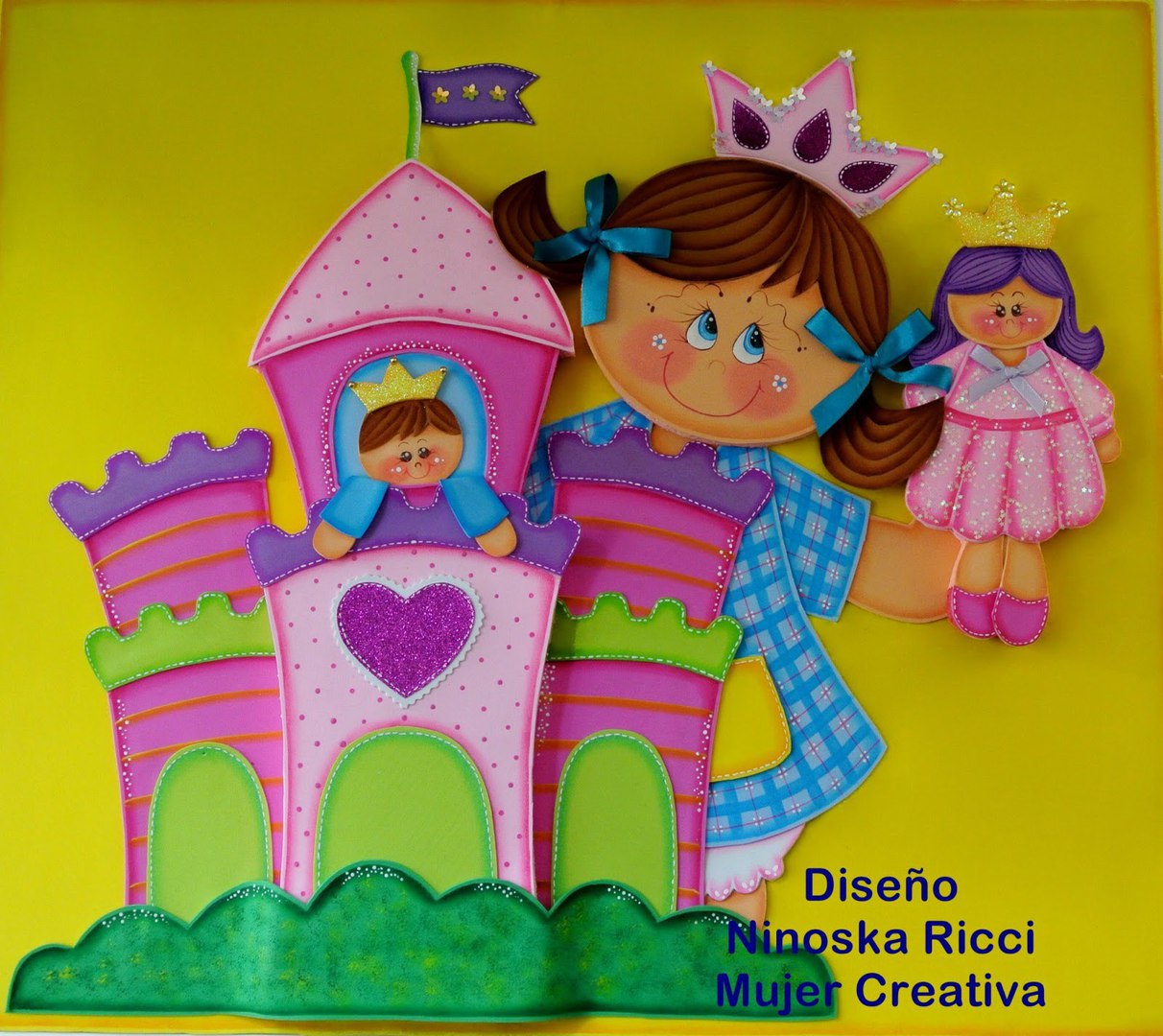 Molde de castelo de princesa em eva para imprimir - Decorações e Artes