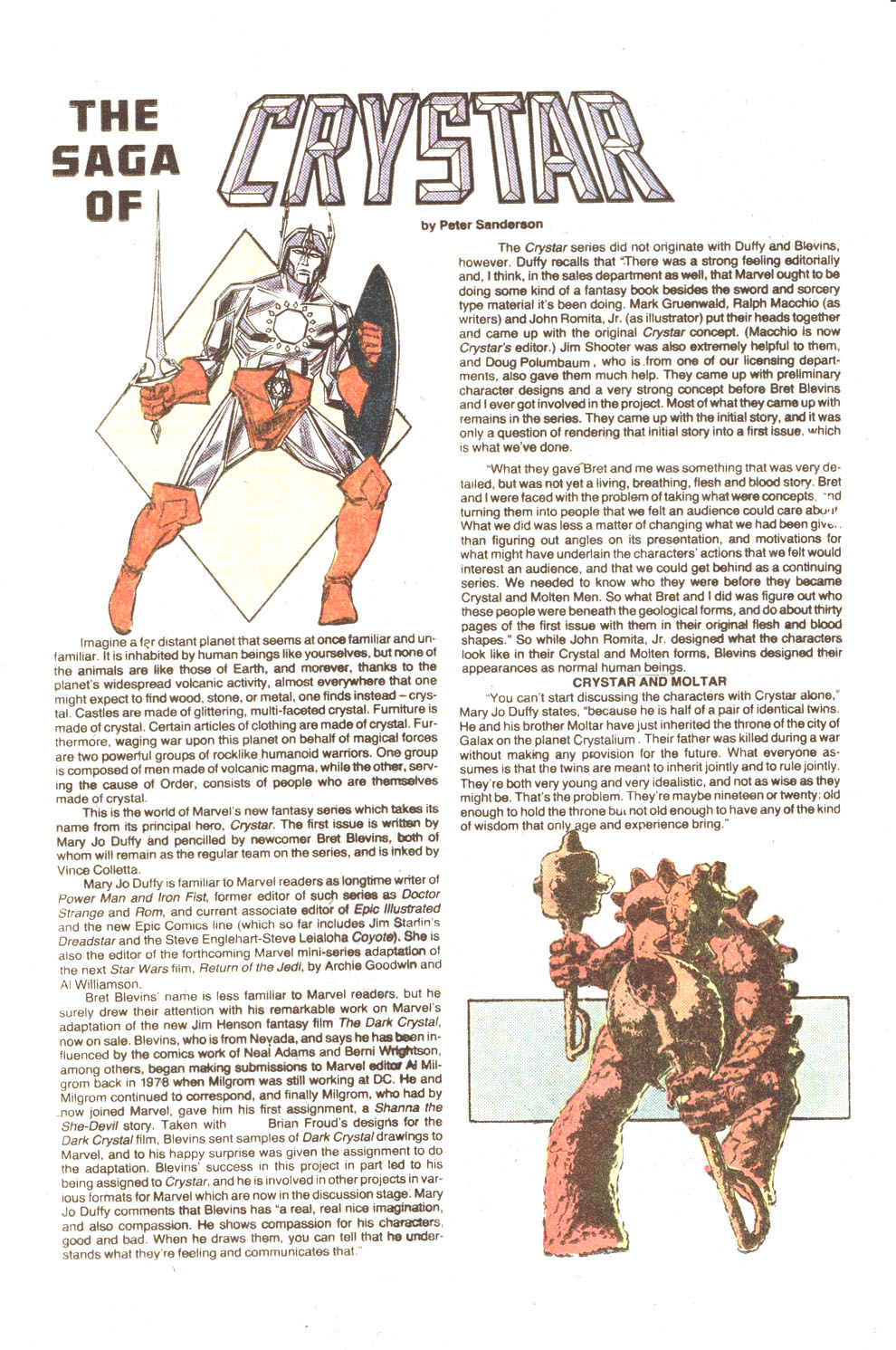 The Dork Review: Marvel Age #1 - The Saga of Crystar