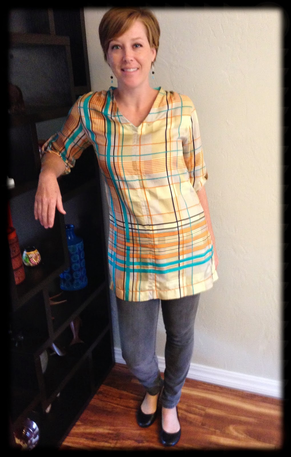 Feeling Kinda Thrifty: Outdated Button Up to Stylish Tunic Remake