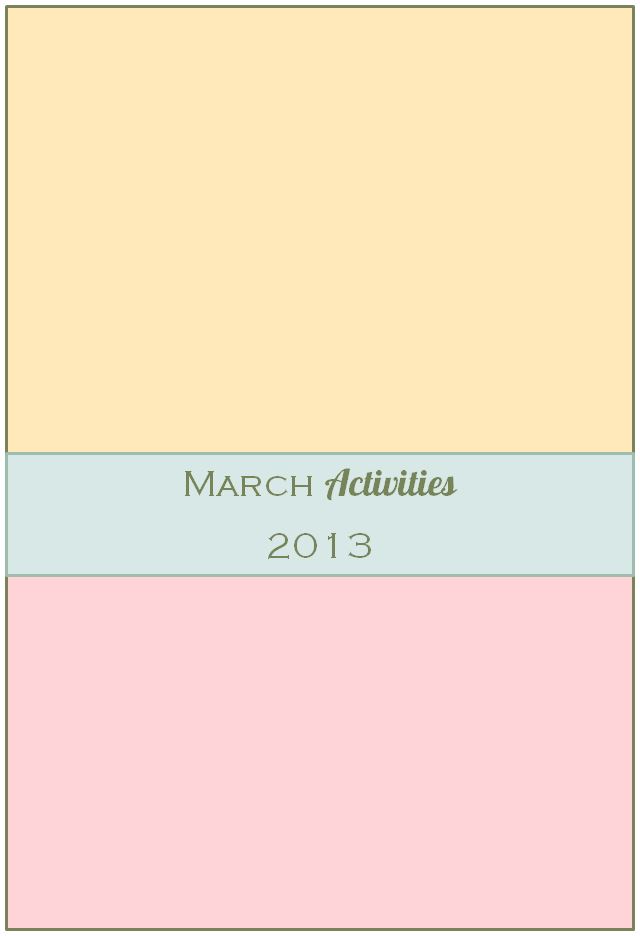 Painless Meals: Free Printable: March Activities