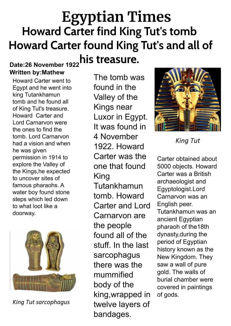 Howard Carter discovered King Tuts tomb