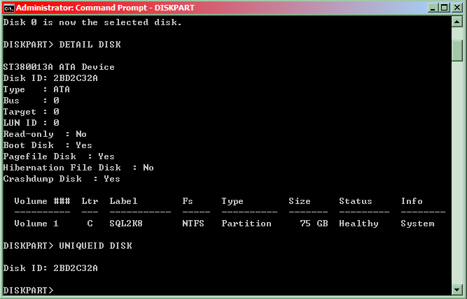 德瑞克：SQL Server 學習筆記: 使用DiskPart來備份與設定磁碟的：DISK ID、「磁碟簽章」、「磁碟識別碼」。事件識別碼 1034，叢集磁碟，Cluster Disk