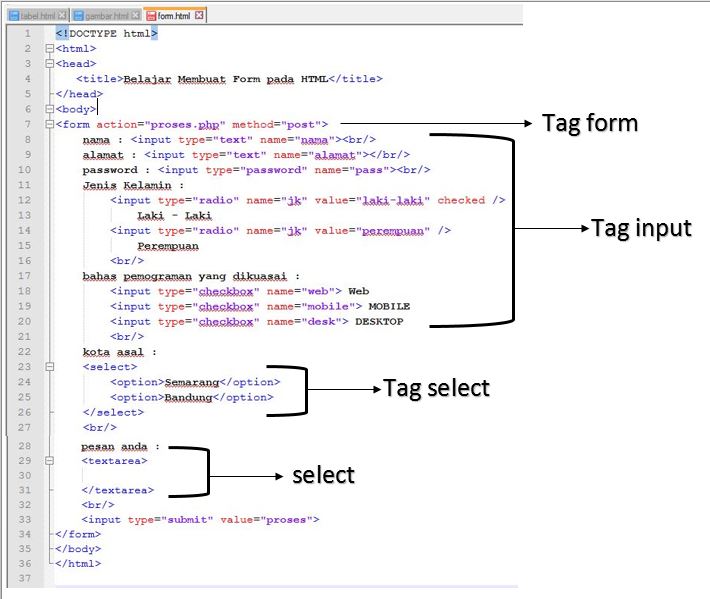 Membuat Form pada HTML