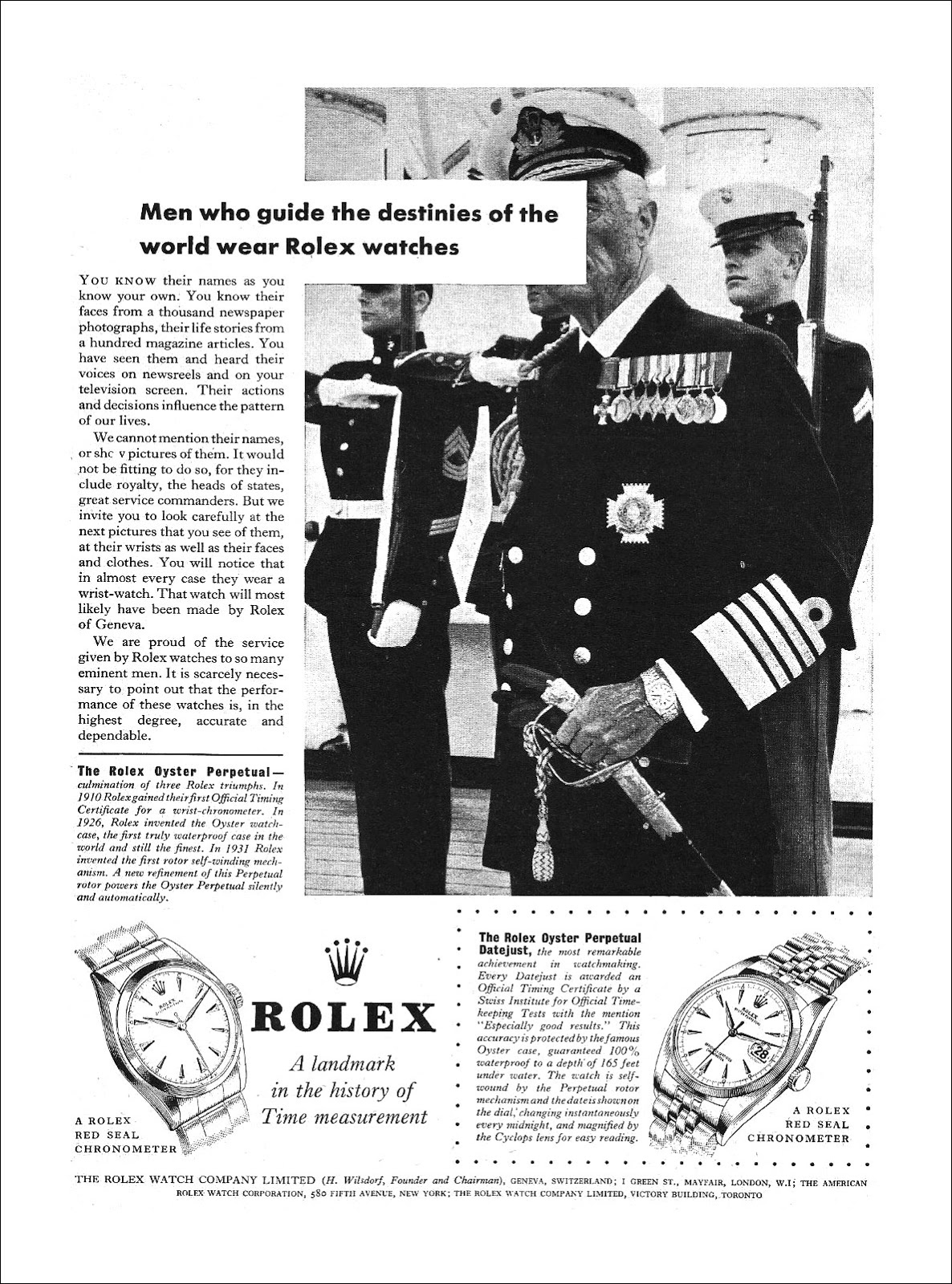 Welcome to RolexMagazine.com: 1958: Men Who Guide The Destinies Of The ...