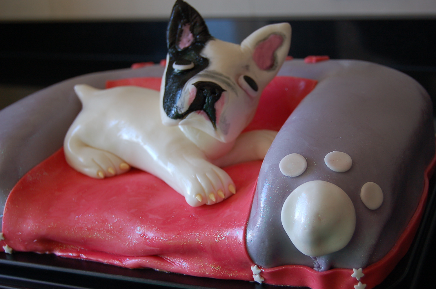 Tarta Fondant Bulldog Francés ~ Aderezando Mi Cocina