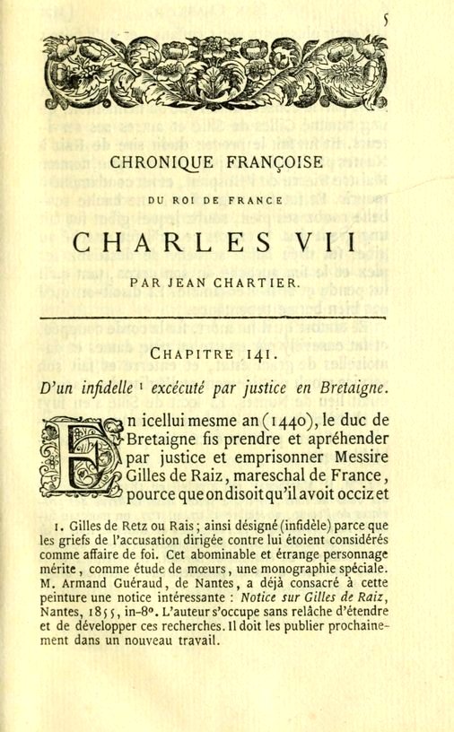 Gilles de Rais was innocent: The Execution of Gilles de Rais, by Jean ...