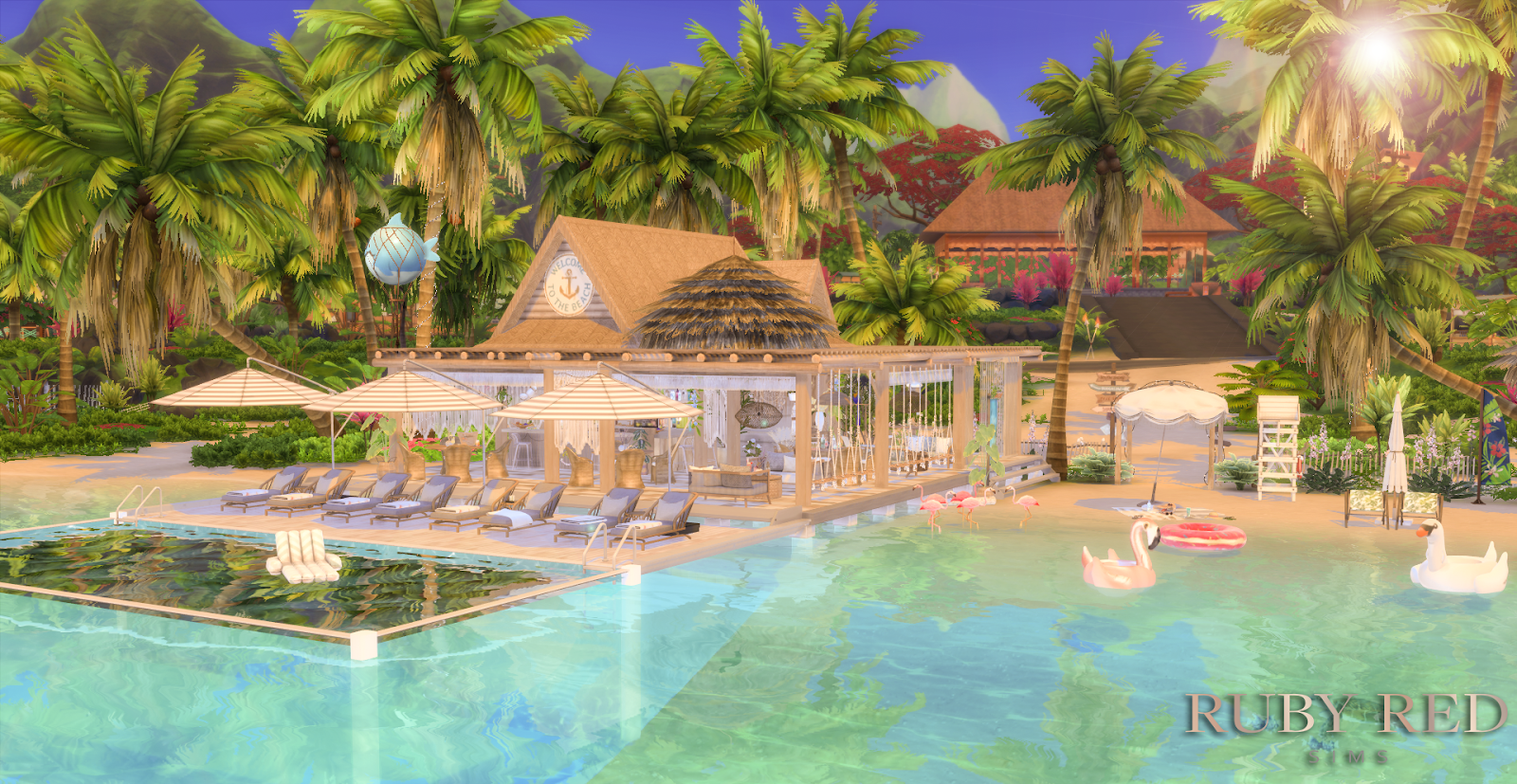 July Release 2nd Building: Sims 4 Sulani Surf Bar 海灘衝浪店與吧檯 (FREE) [Ruby ...