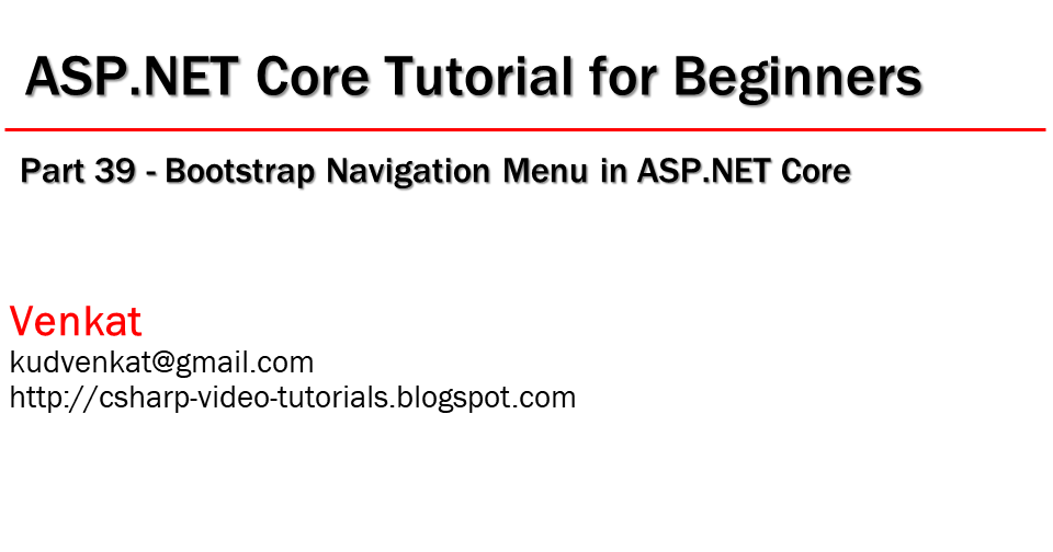 Sql server, .net and c# video tutorial: Bootstrap navigation menu in ...