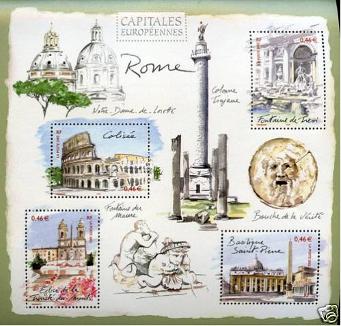 ROME ON STAMPS: France 2002 - European Capitals, Rome