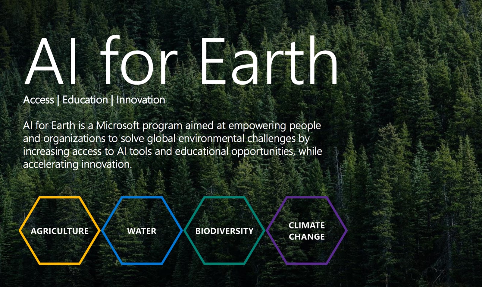 Artificial Intelligence for Earth initiative by Microsoft at an AI ...