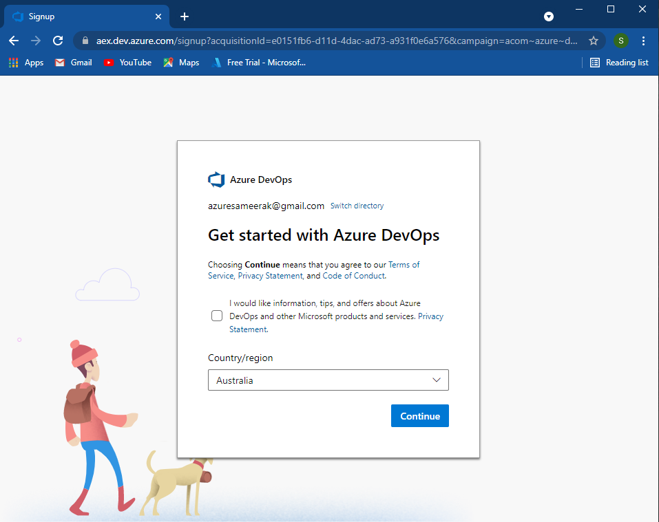 Creating a Microsoft Azure DevOps account